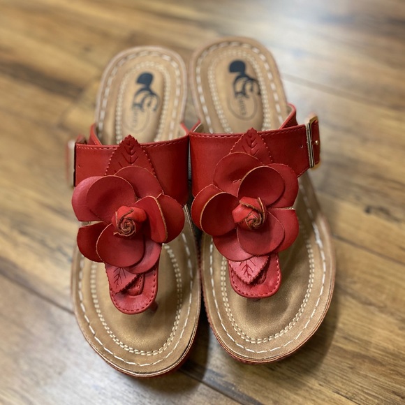 CG Shoes | Shoes | Cg Shoes Red Rose Sandals | Poshmark